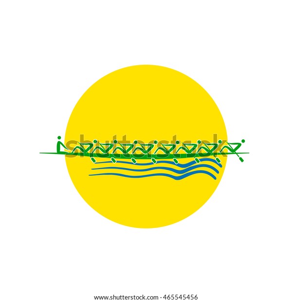 Summer Games Logo Rowing Group Eight Stock Vector (Royalty Free ...