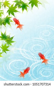 Summer Goldfish Water Background Stock Vector (Royalty Free) 1051707314 ...