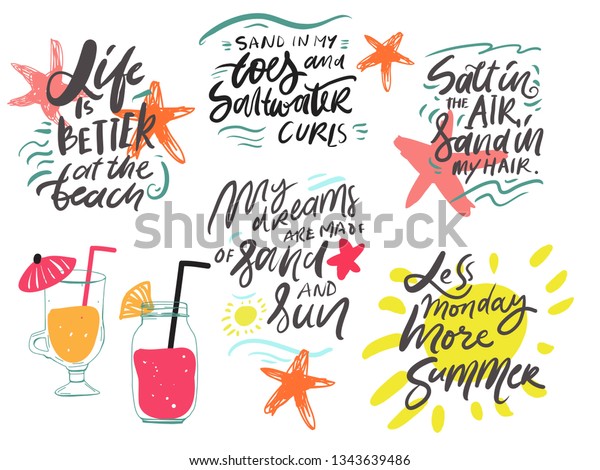 Summer Hand Lettering Quote Your Design Stock Vector (Royalty Free ...