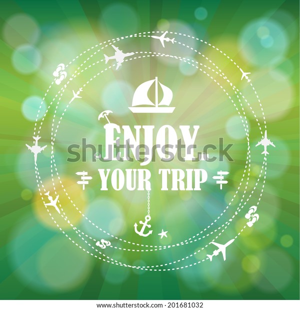 Summer Holidays Enjoy Your Trip Poster Stock Vector (Royalty Free ...