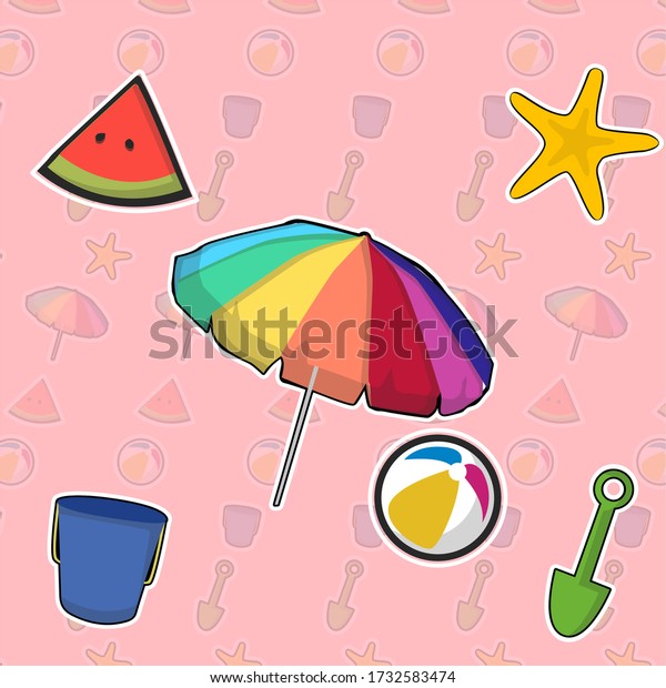 Summer Item Set Illustration Vector Stock Vector (Royalty Free ...