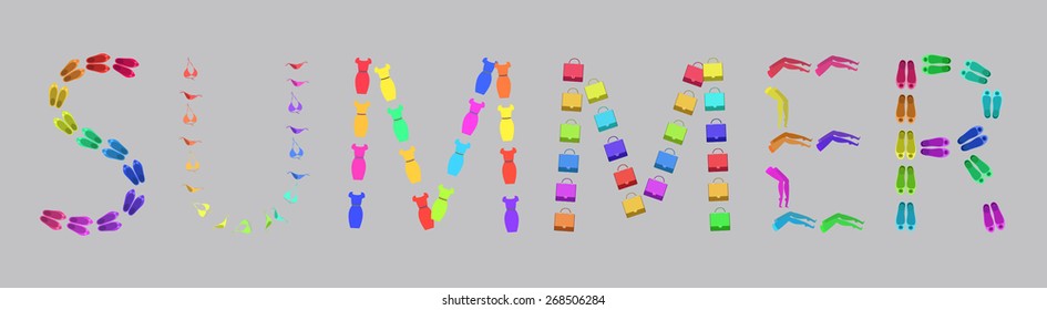 Vektor Stok Summer Lettering Letters Vector (Tanpa Royalti) 268506293 ...