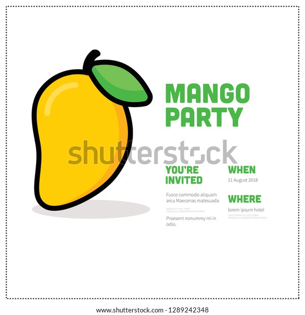 Summer Mango Party Invitation Design Where Stock Vector (Royalty Free ...