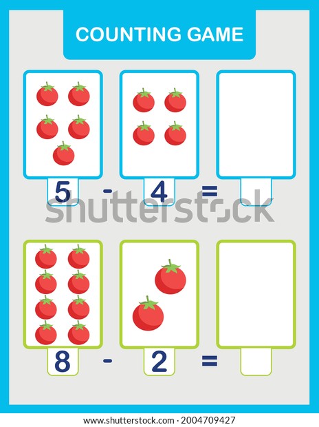 Summer Math Addition Activity Preschool Children Stock Vector (Royalty ...
