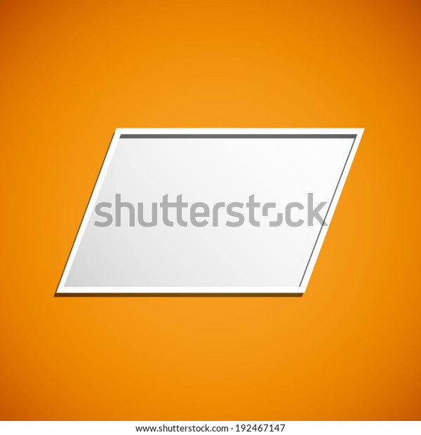 Summer Orange White Parallelogram Icon Shadow Stock Vector (Royalty ...