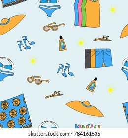 Summer Packing Seamless Pattern Stock Vector (Royalty Free) 784161535 ...