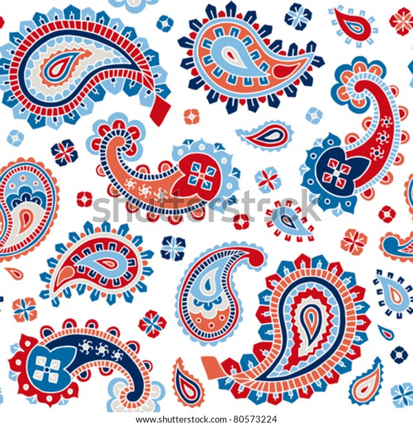 Summer Paisley Seamless Pattern: vector de stock (libre de regalías ...