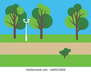 Summer Park Path Vector Illustration Stock Vector (Royalty Free ...
