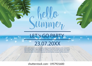 Summer Party Template Background Advertisement Stock Vector (Royalty ...