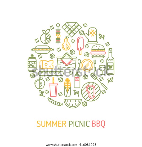 Summer Picnic Bbq Party Vector Concept Stock Vector (Royalty Free ...