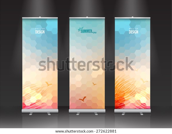 Summer Roll Banner Stand Design Vector Stock Vector (Royalty Free ...