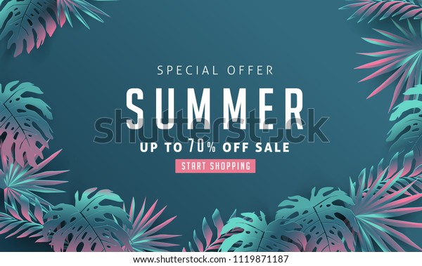 Summer Sale Background Layout Banners Decorate Stock Vector (Royalty ...