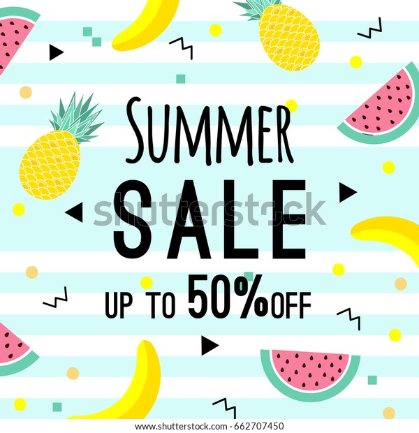 Summer Sale Design Template Pattern Fruits Stock Vector (Royalty Free ...