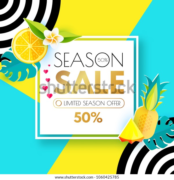 Summer Sale Layout Design Template Paper Stock Vector (Royalty Free ...
