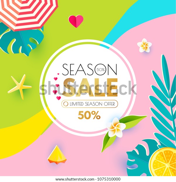 Summer Sale Layout Design Template Paper Stock Vector (Royalty Free ...