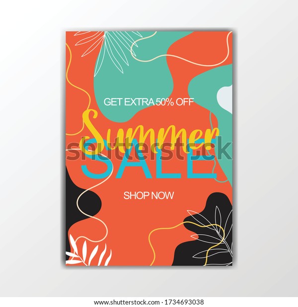 Summer Sale Layout Template Poster Summer Stock Vector (Royalty Free ...