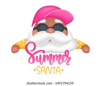 Summer Santa Cartoon Character Vector Illustration Stock Vector ...