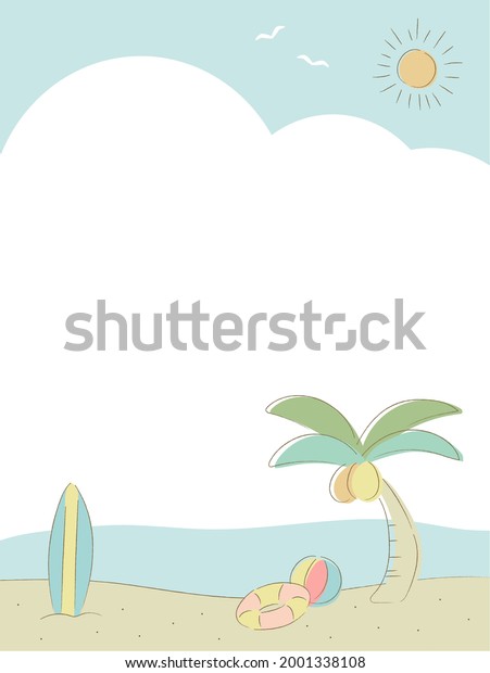 Summer Sea Sandy Beach Frame Stock Vector (Royalty Free) 2001338108 ...