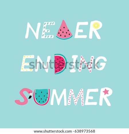 Summer Slogan Illustration Vector Print 스톡 벡터(사용료 없음) 638973568 ...