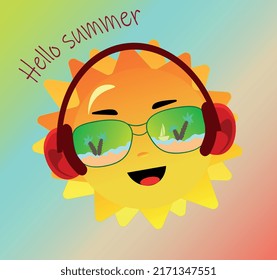 Summer Smile Sun Hello Summer Stock Vector (Royalty Free) 2171347551 ...