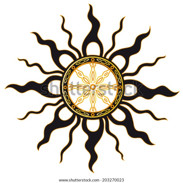 Summer Sun Midsummer Wheel Stock Vector (Royalty Free) 203270023 ...