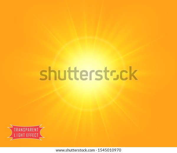 Summer Sunshine Yellow Background Soft Transparent Stock Vector ...