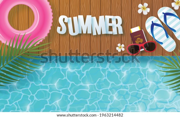Summer Time Background Design Swimming Pool Stock Vector (Royalty Free ...