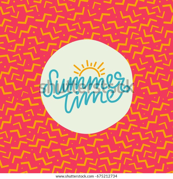 Summer Time Hand Lettering Text Calligraphy Stock Vector (Royalty Free ...