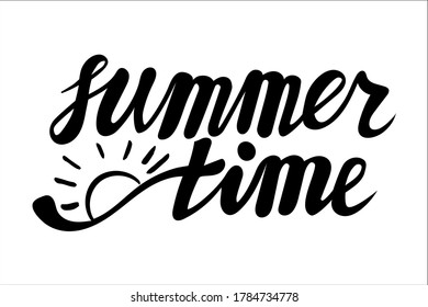 Summer Time Hand Lettering Vector Stock Vector (Royalty Free ...