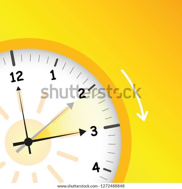 Summer Time Yellow Clock Standard Time Stock Vector (Royalty Free ...