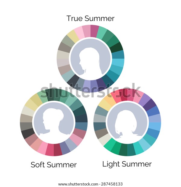 Summer Type Color Palettes Three Variations Stock Vector (Royalty Free ...