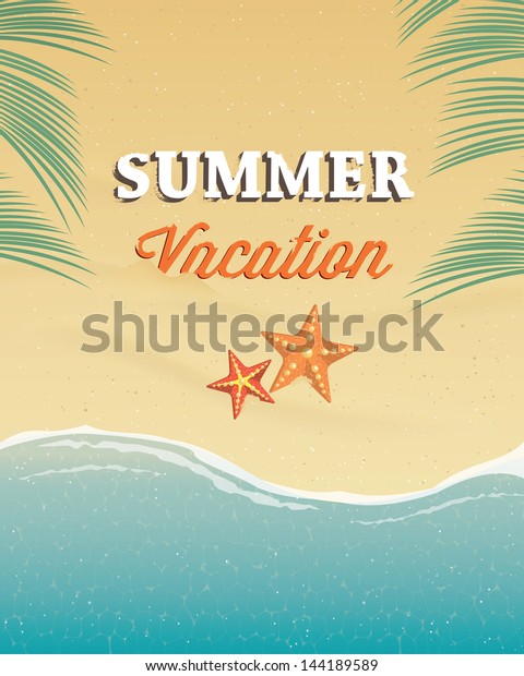 Summer Vacation Greeting Card Stock Vector (Royalty Free) 144189589