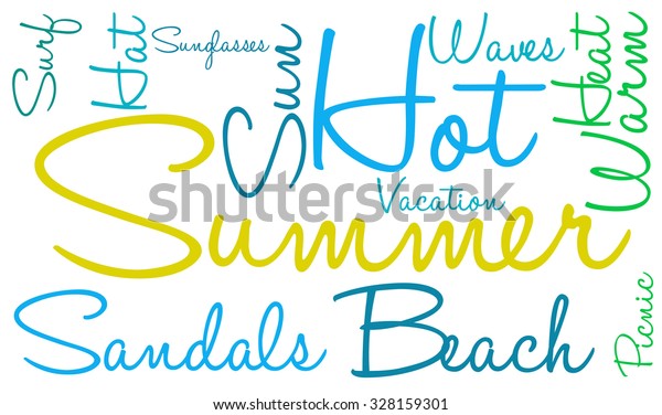 Summer Word Cloud On White Background Stock Vector (Royalty Free) 328159301