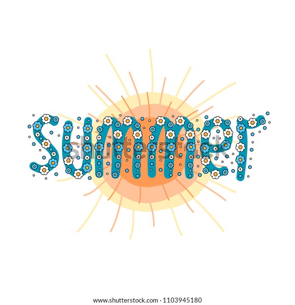Summer Word Collage Sun Flowers On Stock Vector (Royalty Free ...