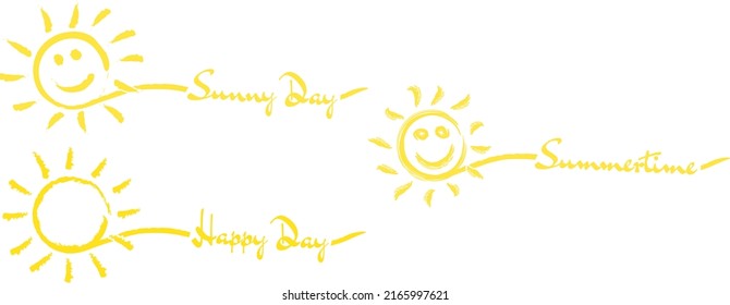 Summertime Sun Line Art Vector Illustration Stock Vector (Royalty Free ...