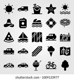 Summertime Vector Icon Set Police Car Stock Vector (Royalty Free ...