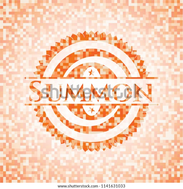 Summon Abstract Orange Mosaic Emblem Stock Vector (Royalty Free ...
