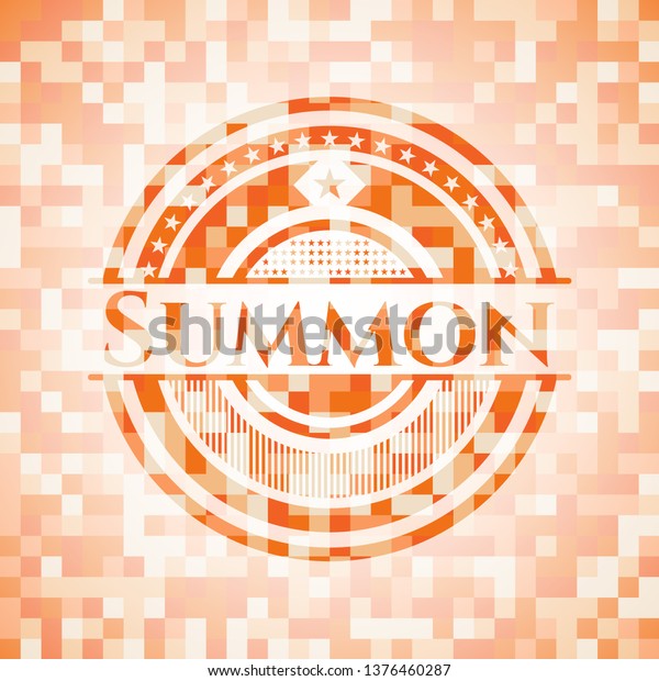 Summon Abstract Orange Mosaic Emblem Background Stock Vector (Royalty ...