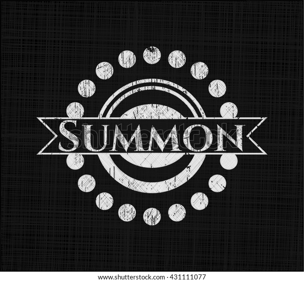 Summon Chalk Emblem Written On Blackboard Stock Vector (Royalty Free ...
