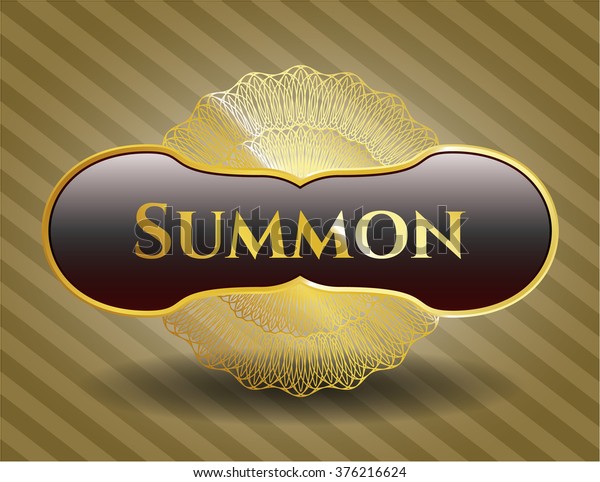 Summon Gold Shiny Emblem Stock Vector (Royalty Free) 376216624 ...