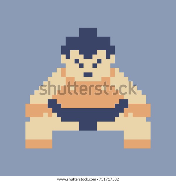 Sumo Character Icon Pixel Art Style Stock Vector (Royalty Free ...