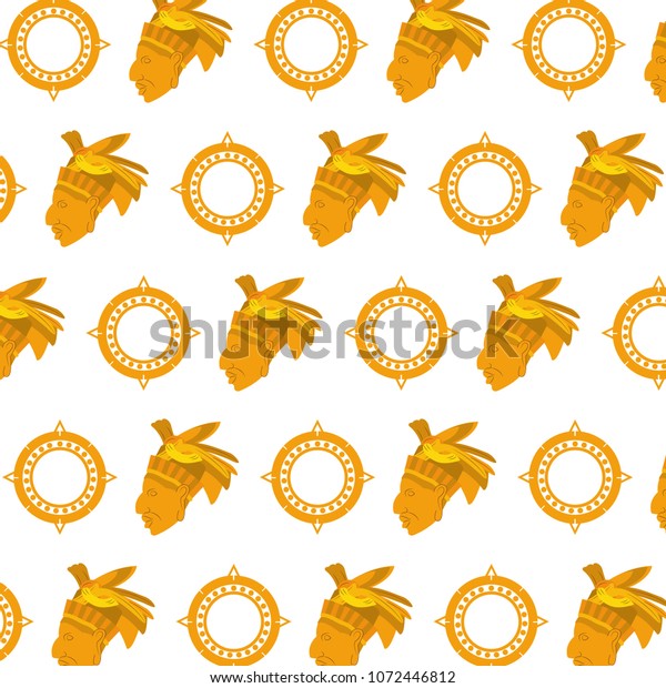 Sun Aztec Symbol Cacique Background Stock Vector (Royalty Free ...