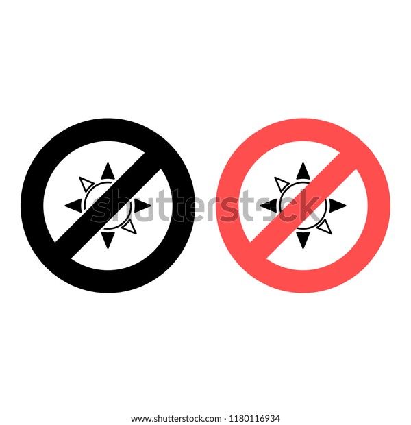Sun Ban Prohibition Icon Simple Glyph Stock Vector (Royalty Free ...