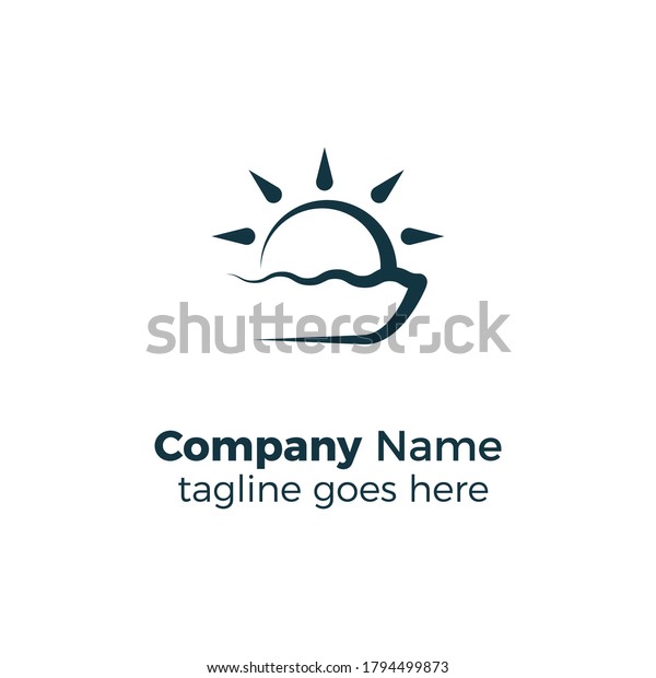 Sun Beach Boat Logo Design Icon Stock Vector (Royalty Free) 1794499873 ...