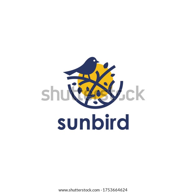Sun Bird Logo Minimal Modern Design Stock Vector (Royalty Free ...