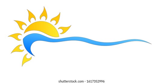 Sun Blue Wave Symbol: vector de stock (libre de regalías) 1352251427 ...