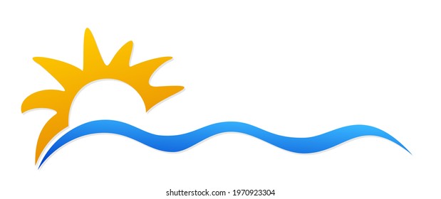 Sun Blue Wave Symbol Stock Vector (Royalty Free) 1970923304 | Shutterstock