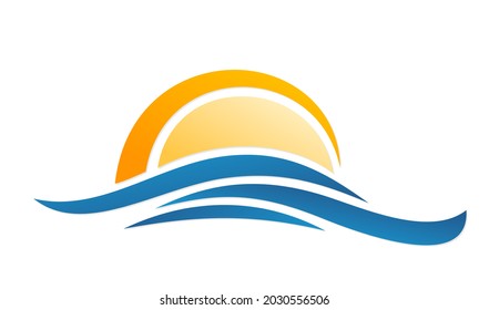 Sun Blue Wave Symbol Stock Vector (Royalty Free) 2030556506 | Shutterstock
