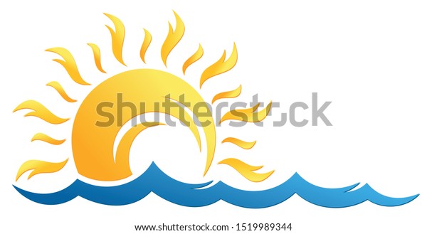 Sun Blue Wave Symbol Stock Vector (Royalty Free) 1519989344 | Shutterstock