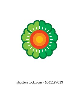Sun Brain Logo Icon Design Stock Vector (Royalty Free) 1061197013 ...
